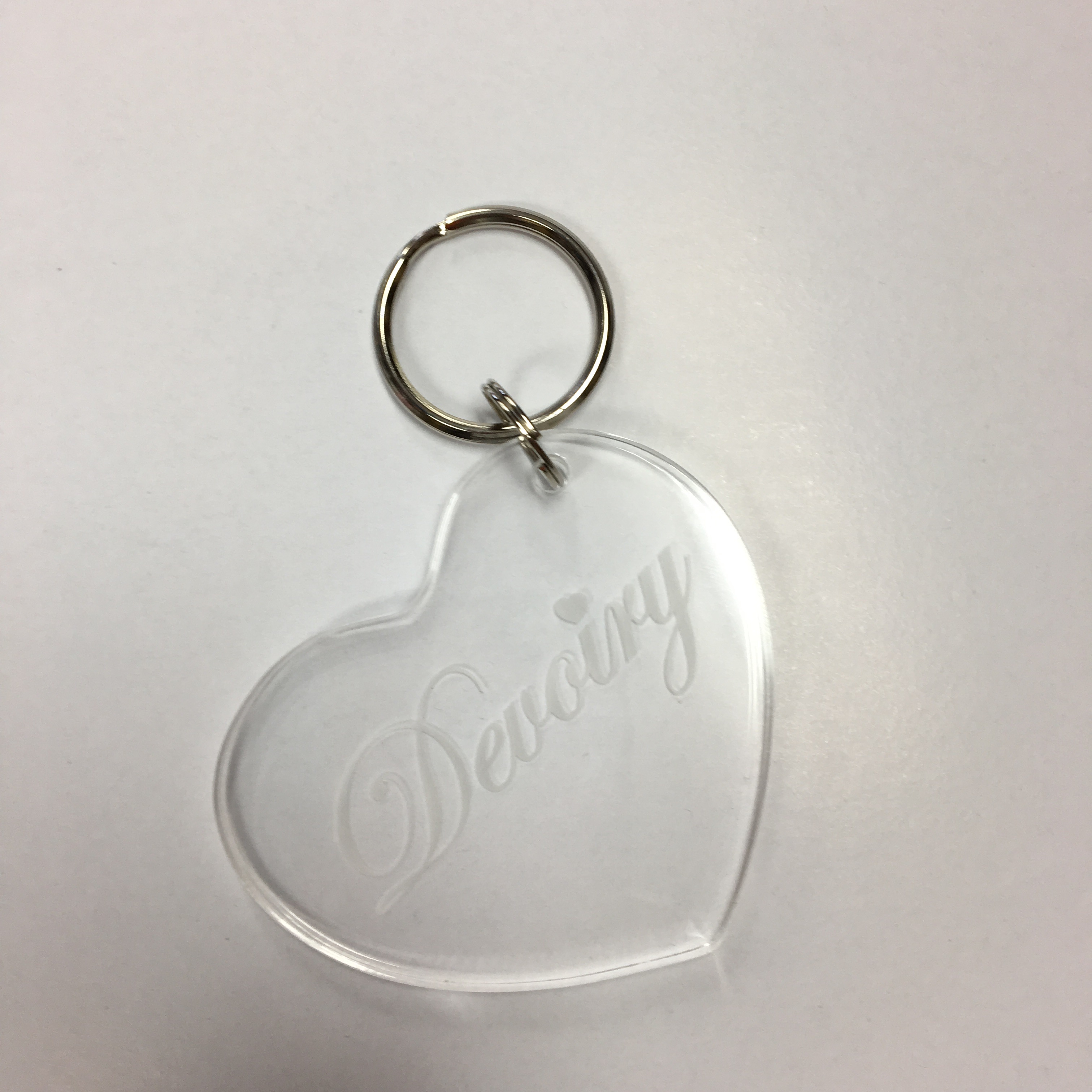 Acrylic heart keychain Engraved